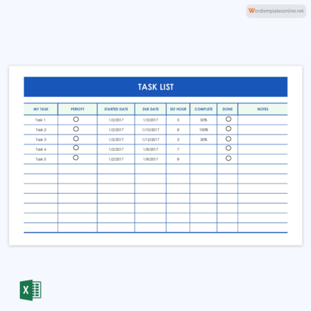 Free Task List Templates for Employees (Excel | Word)