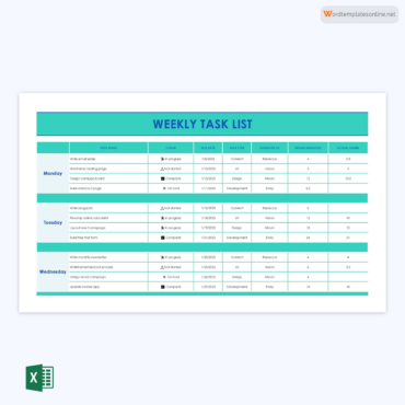 Free Task List Templates for Employees (Excel | Word)