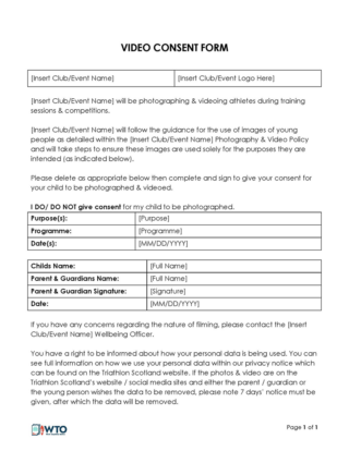 Free Video Consent Forms - Word | PDF - (Editable)