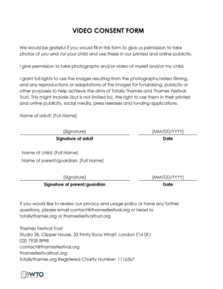 Free Video Consent Forms - Word | PDF - (Editable)