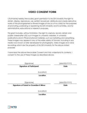 Free Video Consent Forms - Word | PDF - (Editable)