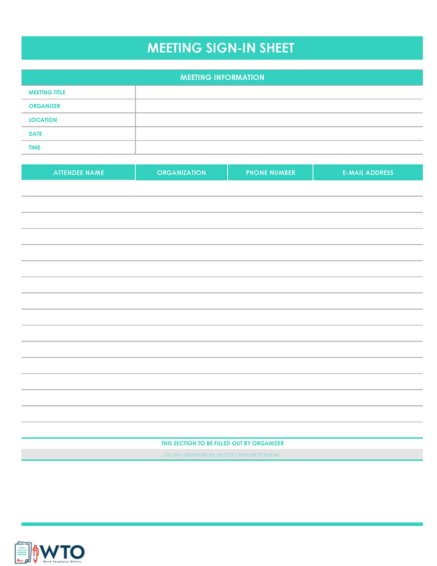 16+ Free Sign-in & Sign-up Sheet Templates (Excel | Word)