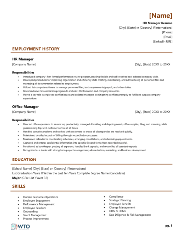 12 Free Human Resource Manager Resume Templates