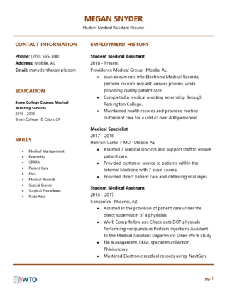 12 Medical Student Resume Templates - Examples - Tips