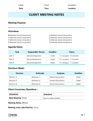 8 Free Meeting Notes Templates