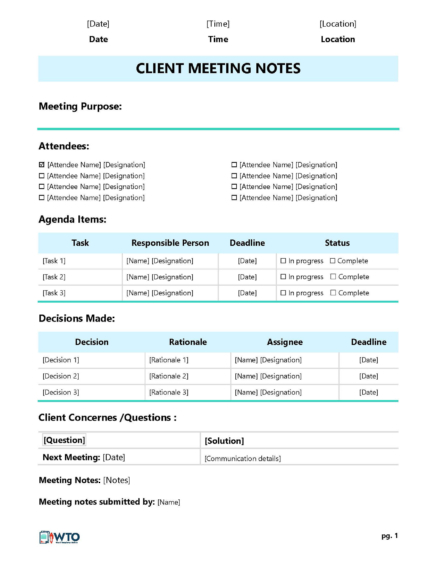 8 Free Meeting Notes Templates