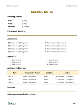 8 Free Meeting Notes Templates