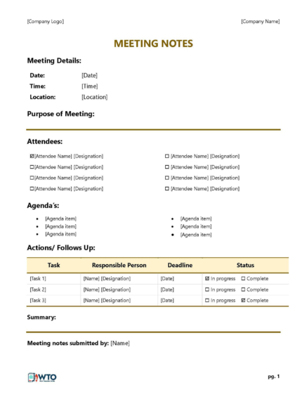 8 Free Meeting Notes Templates
