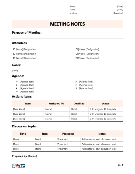 8 Free Meeting Notes Templates