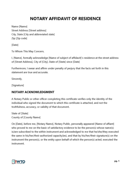 Proof of Residency Letters (From Landlord / Family Member)