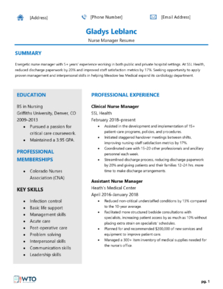 12 Resume Examples for Nurse Manager