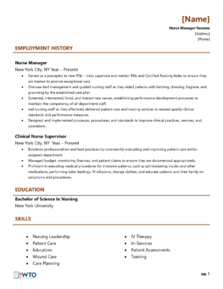 12 Resume Examples for Nurse Manager