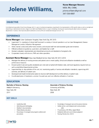 12 Resume Examples for Nurse Manager