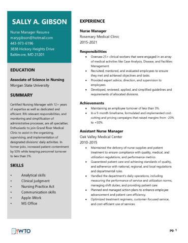 12 Resume Examples for Nurse Manager