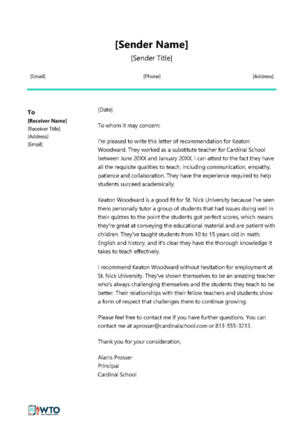 38 Positive Letter of Recommendation Examples