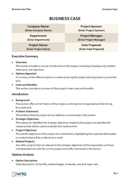 8 Free Business Case Templates