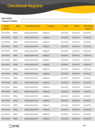 10 Free Checkbook Register Templates