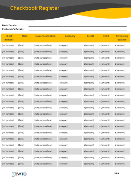 10 Free Checkbook Register Templates