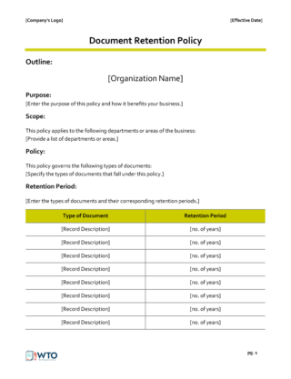 Document Retention Policy 101: Free Templates - Samples