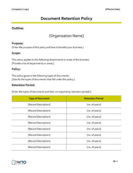 Document Retention Policy 101: Free Templates - Samples