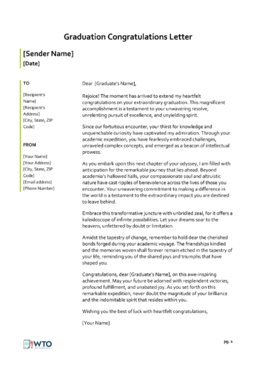 Sample Congratulations Letters for Graduation