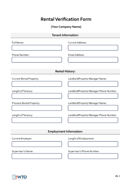 10 Free Rent Verification Forms (Word, PDF)