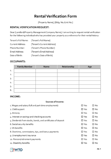 10 Free Rent Verification Forms (Word, PDF)