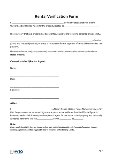 10 Free Rent Verification Forms (Word, PDF)