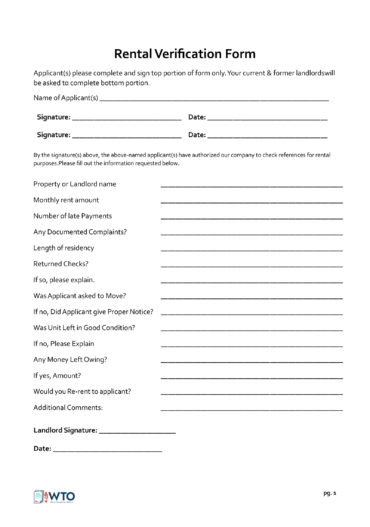 10 Free Rent Verification Forms (Word, PDF)