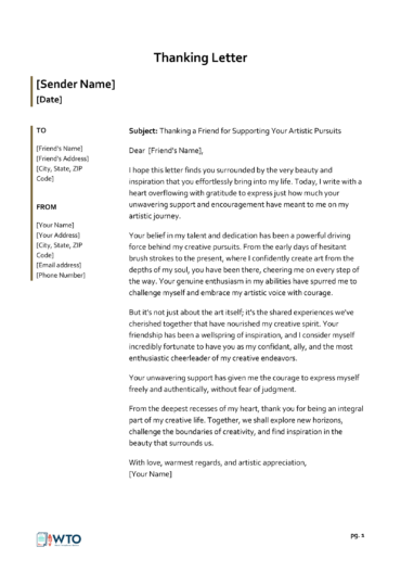 Thanking Letter to a Friend (Templates & Examples)