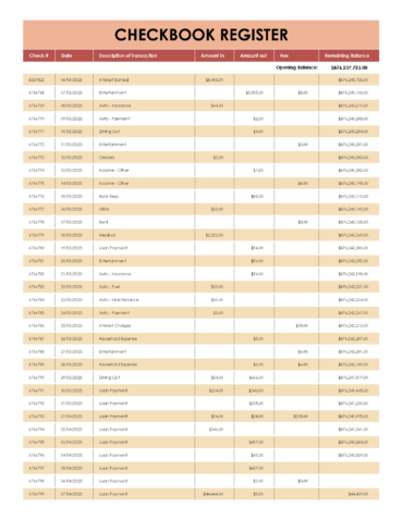 10 Free Checkbook Register Templates
