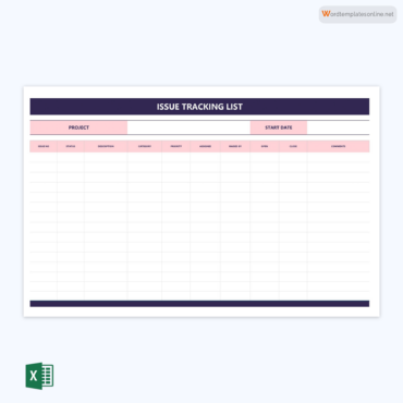 Free Issue Log Templates (Excel)