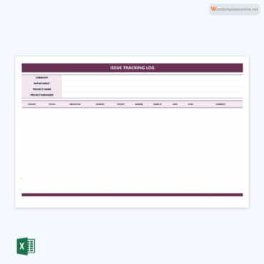 Free Issue Log Templates (Excel)