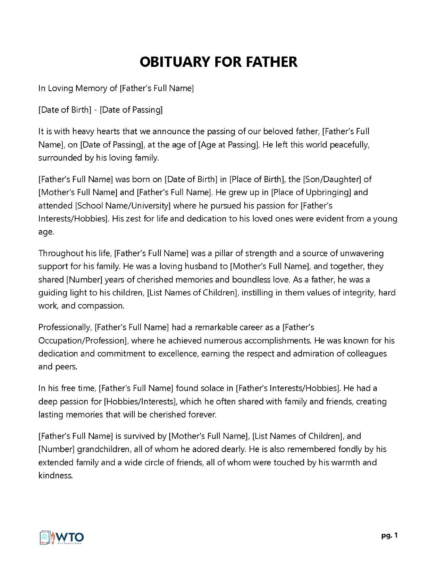 12 Meaningful Obituary Samples for a Father