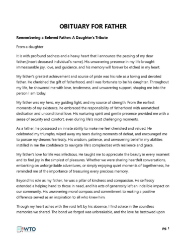 12 Meaningful Obituary Samples for a Father