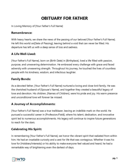 12 Meaningful Obituary Samples for a Father