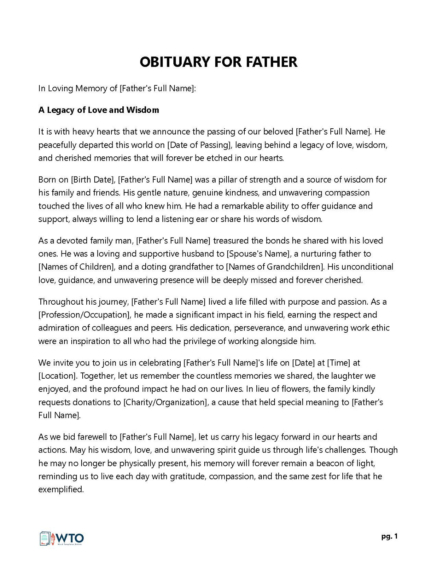 12 Meaningful Obituary Samples for a Father