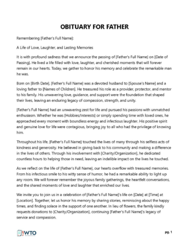 12 Meaningful Obituary Samples for a Father