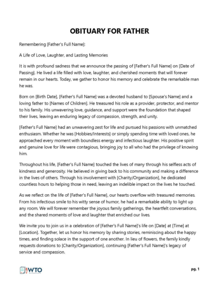 12 Meaningful Obituary Samples for a Father