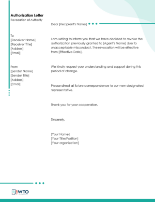Revocation of Authorization (Sample Letters)
