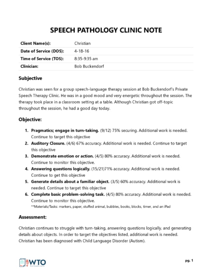 SOAP Notes for Speech Therapy (with Examples)