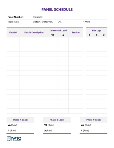 Free Panel Schedule Templates (Square D)