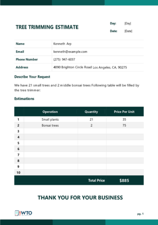 Free Tree Trimming Estimate Templates (Word, Excel)