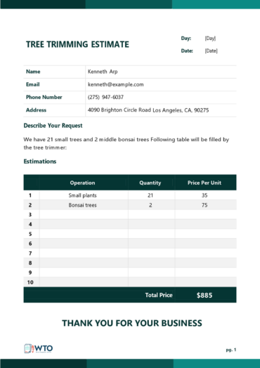 Free Tree Trimming Estimate Templates (Word, Excel)