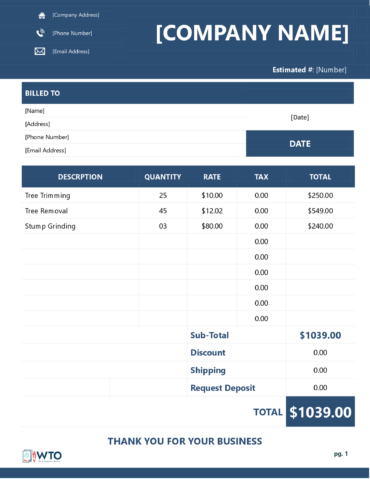 Free Tree Trimming Estimate Templates (Word, Excel)