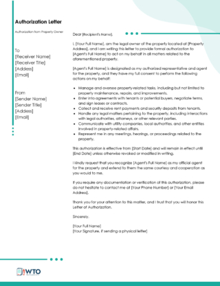 Letter of Authorization from Property Owner - Samples