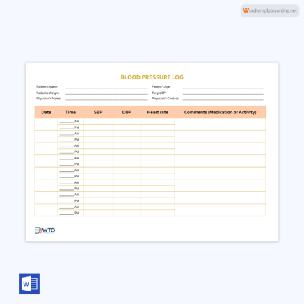 Free Blood Pressure Log Templates (Daily, Weekly, Monthly)
