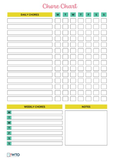 Free Printable Chore Charts For Adults (Daily, Weekly)