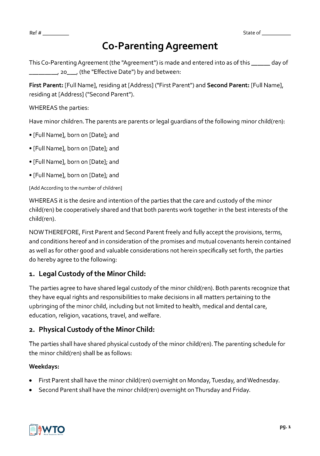 Free Co-Parenting Agreement Templates