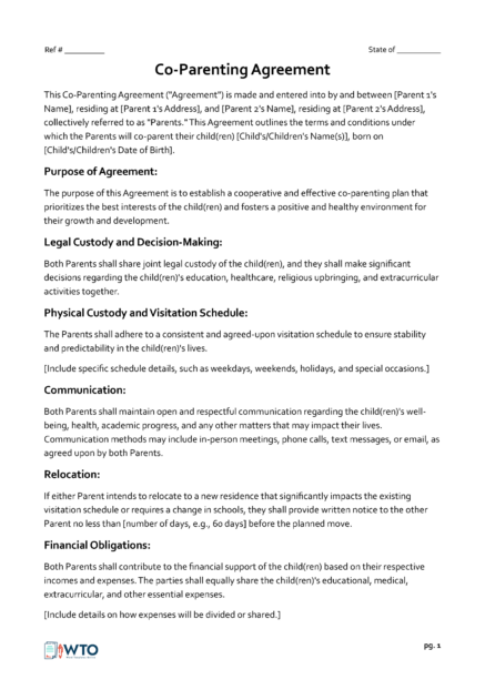 Free Co-Parenting Agreement Templates